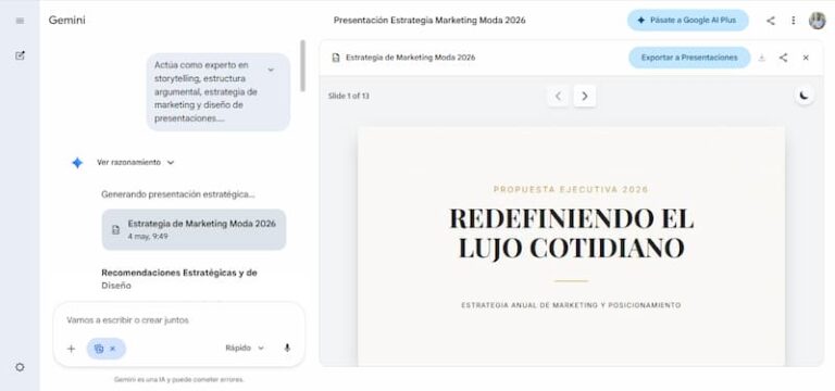 Cómo crear presentaciones con Gemini y exportarlas a Google Slides ...
